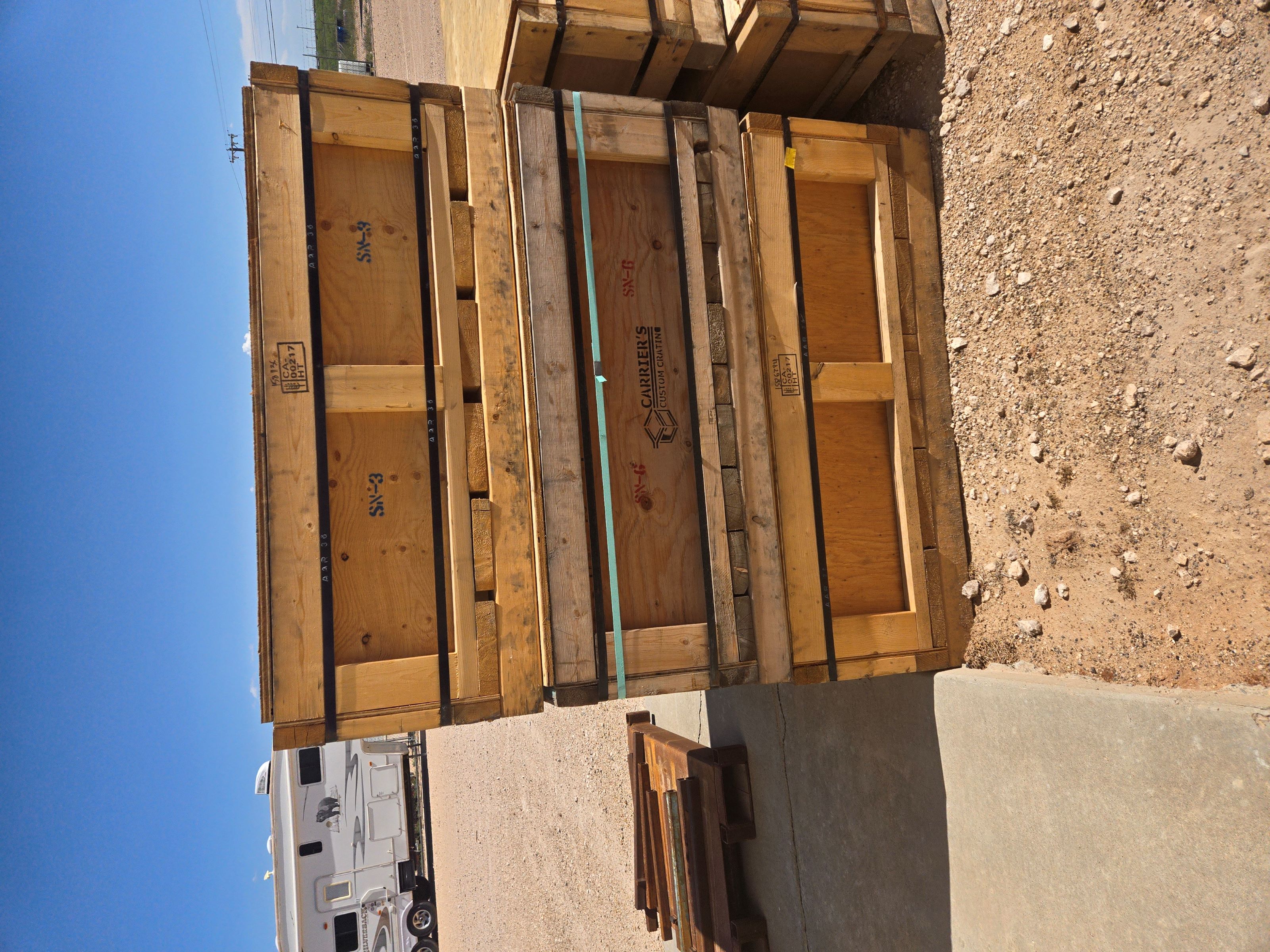 6 wooden crates - stacked 3 high General Freight transport quote to ...