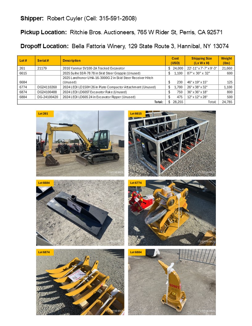 Yanmar SV1002A Excavators transport quote to Hannibal, NY. VeriTread ...