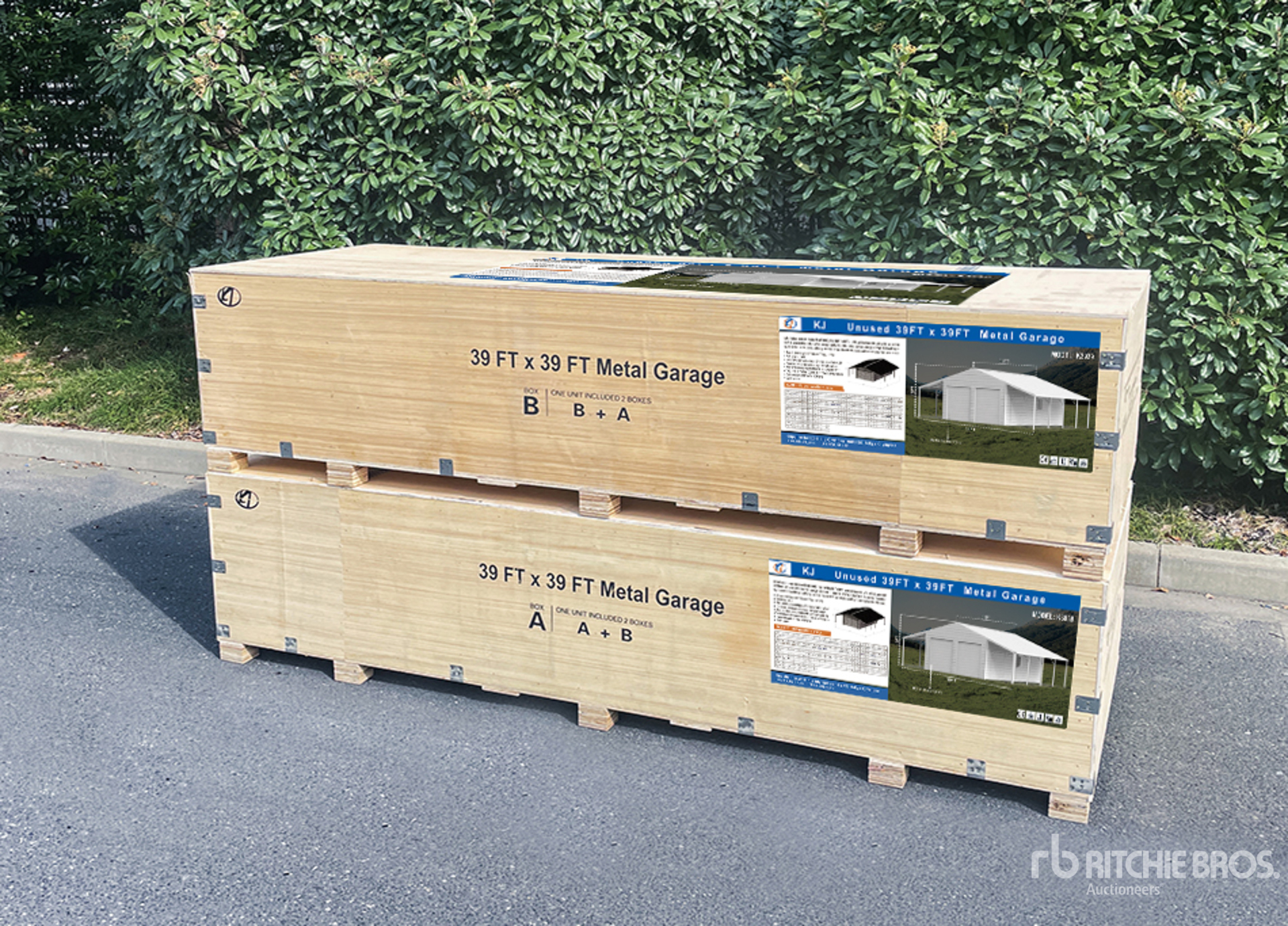 2025 KJ K3939 39 ft x 39 ft Metal Garage Storage Building (Unused ...